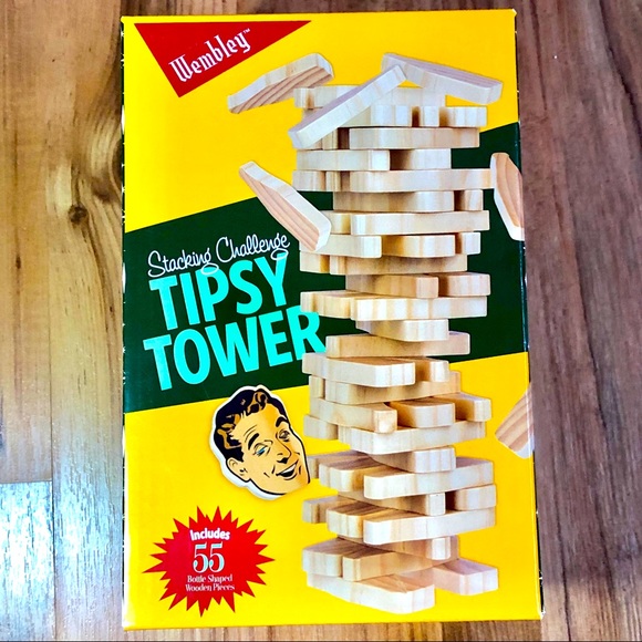 Wembley | Games | New Tipsy Tower Game Bottle Shaped Wooden Pieces ...